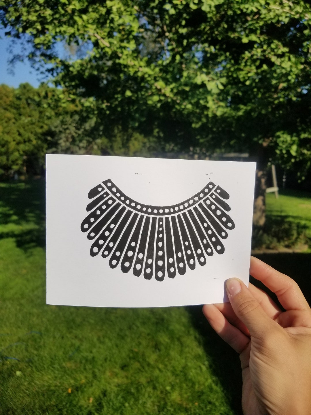 RBG Dissent Collar // Linoleum Relief Print - Etsy