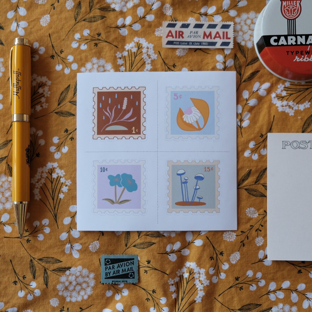Postage Stamp Sticker Set 01 - Etsy