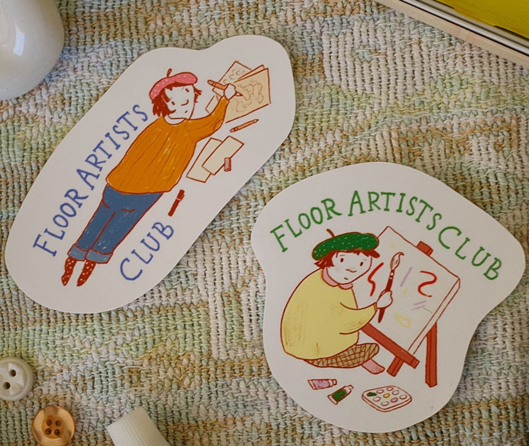 Artist Sticker | Floor Artist’s Club | Cute Little Artist - Etsy