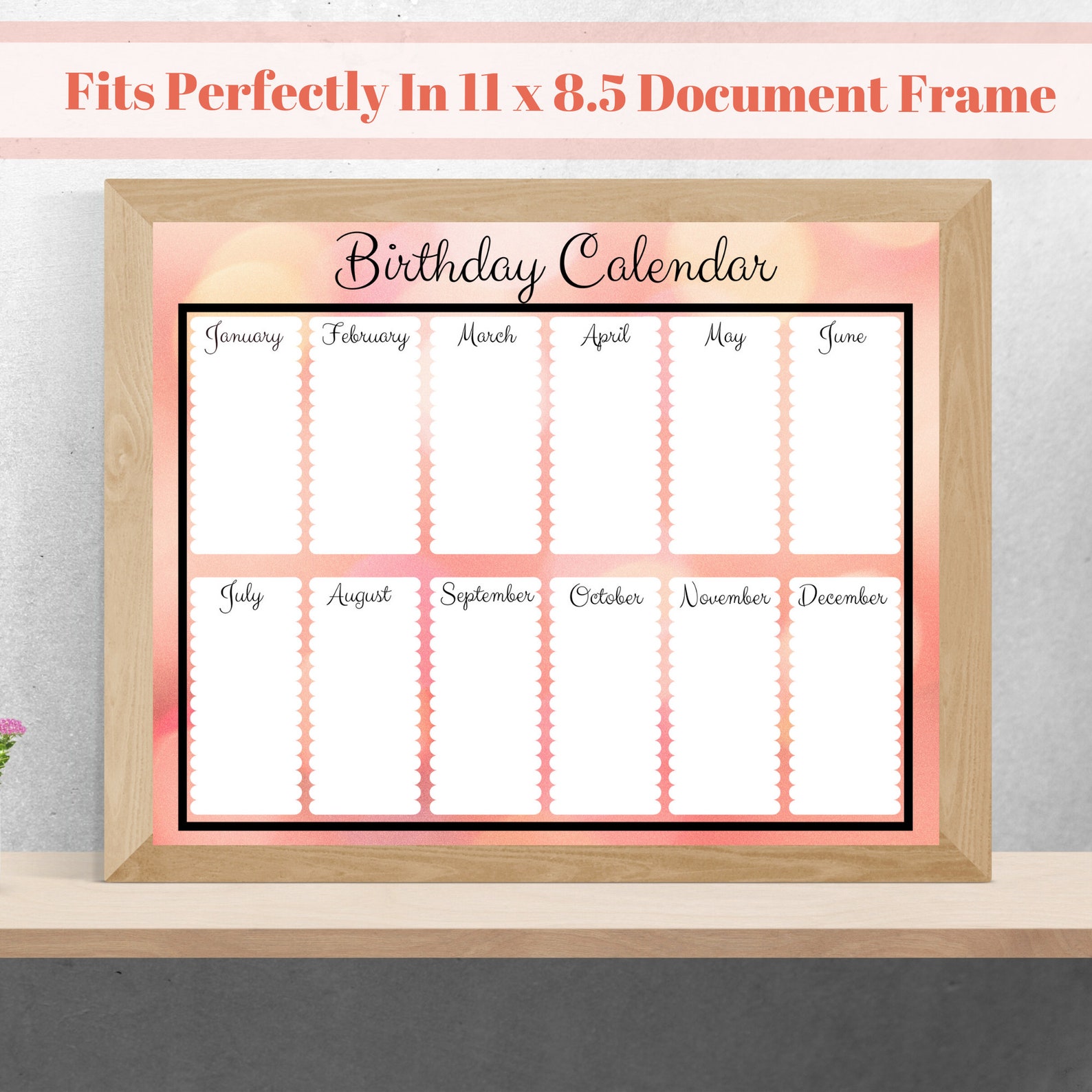 Editable Birthday Calendar Printable birthday Calendar - Etsy
