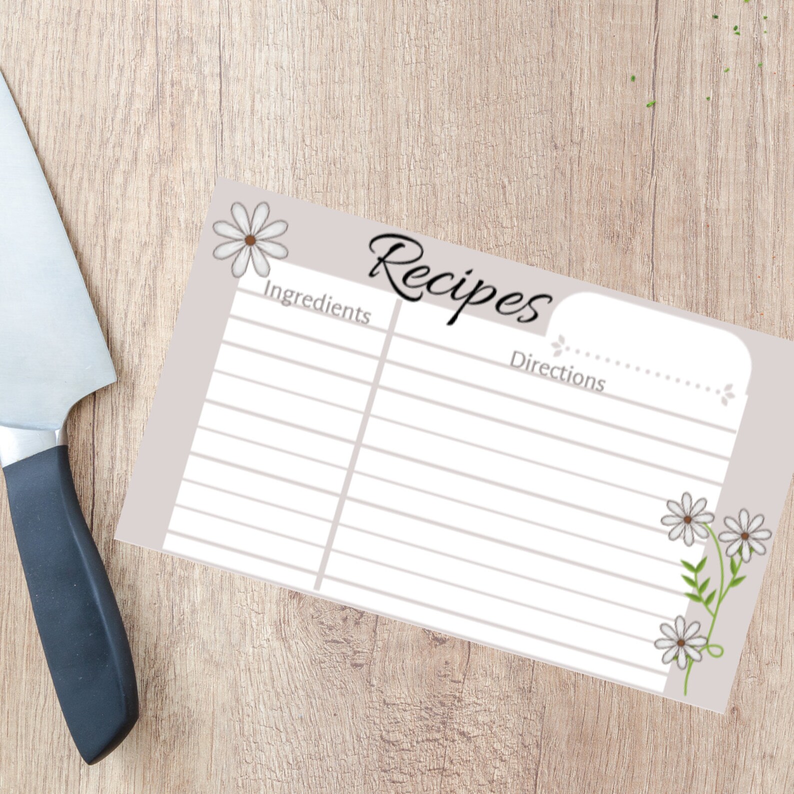 Recipe Cardsfloral Digital Recipe Cardsprintable 3x5 Recipe - Etsy