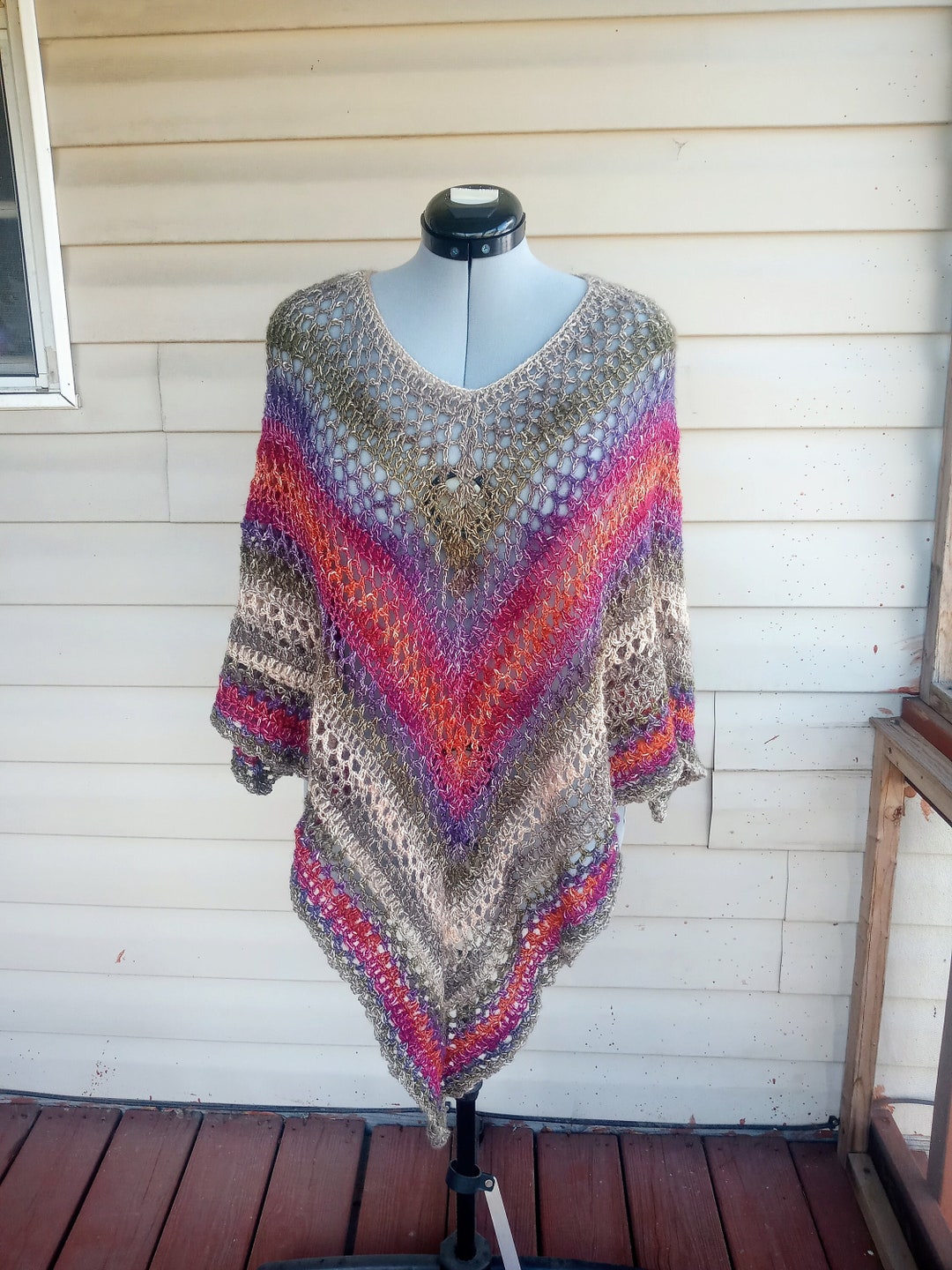 Handmade Women's Lace Springtime Poncho / One Size Fits Most ...