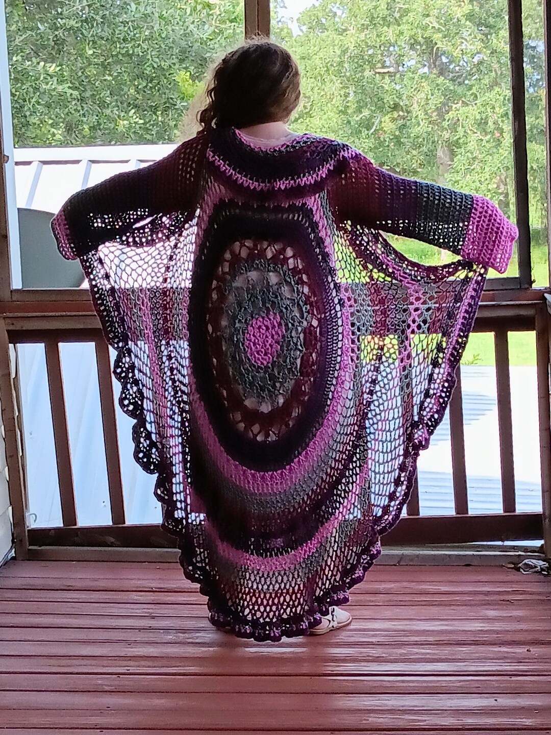 Lotus Mandala Duster / Women's Cardigan / Handmade Crochet Jacket - Etsy