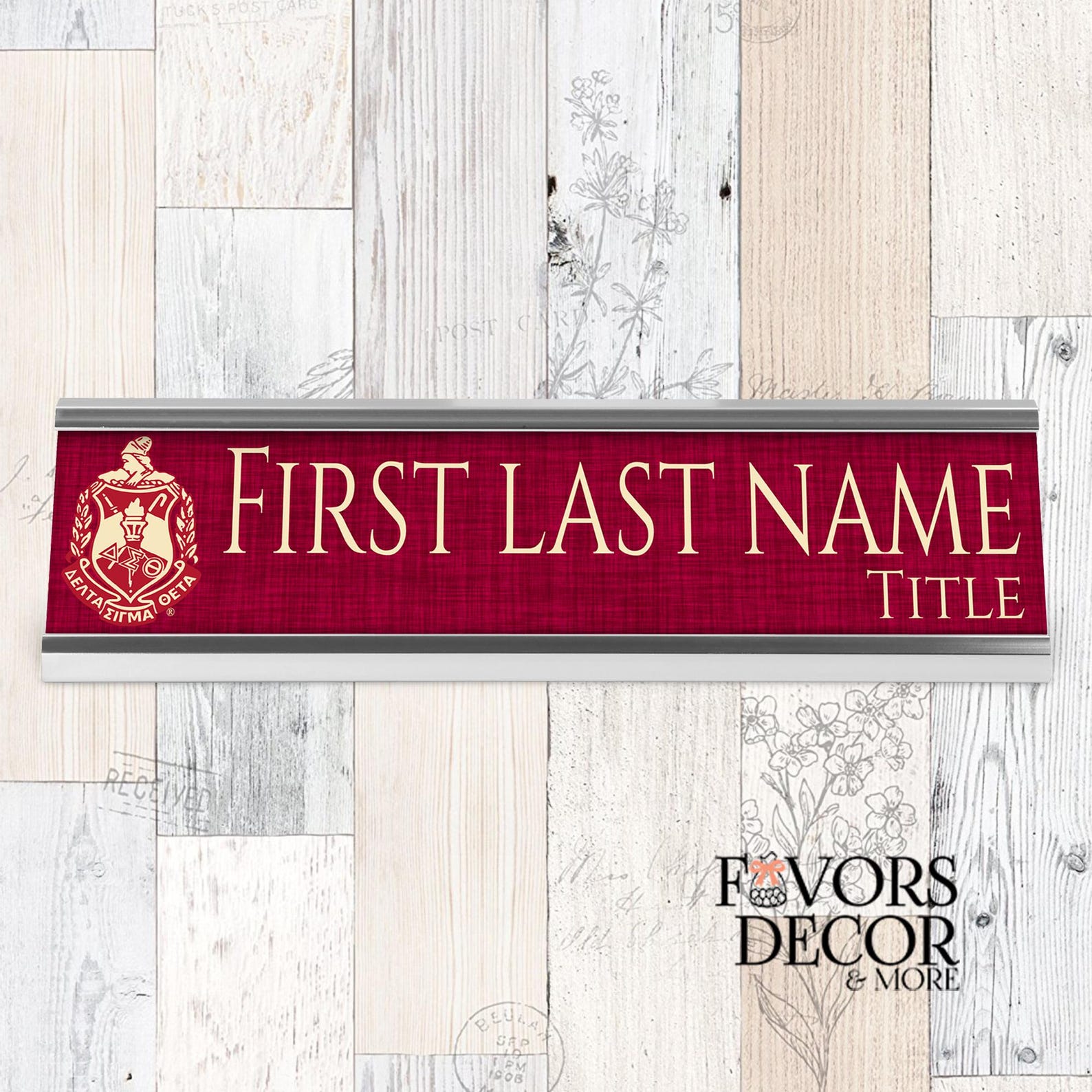 Delta Sigma Theta Sorority, Desk Name Plate, Personalized Sorority ...