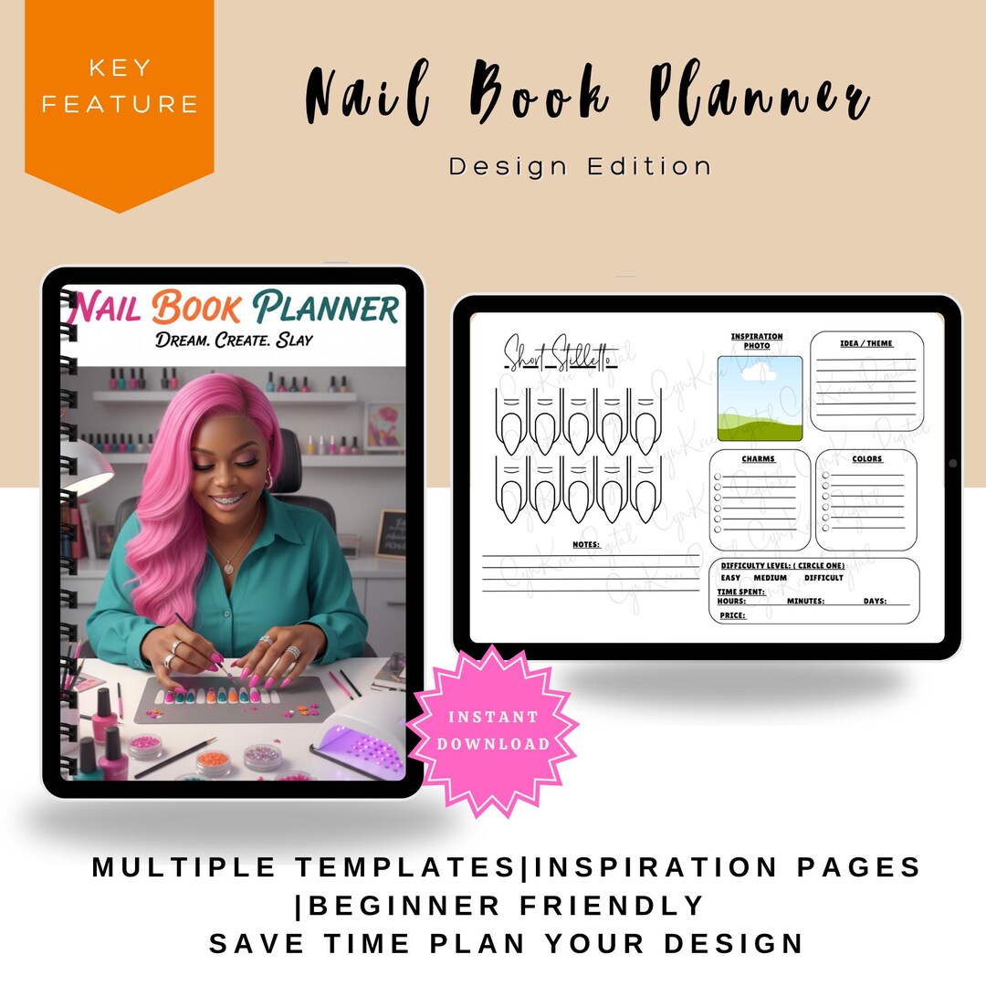 Nail Tech Planner: Design Template, Press-on Organizer (digital ...
