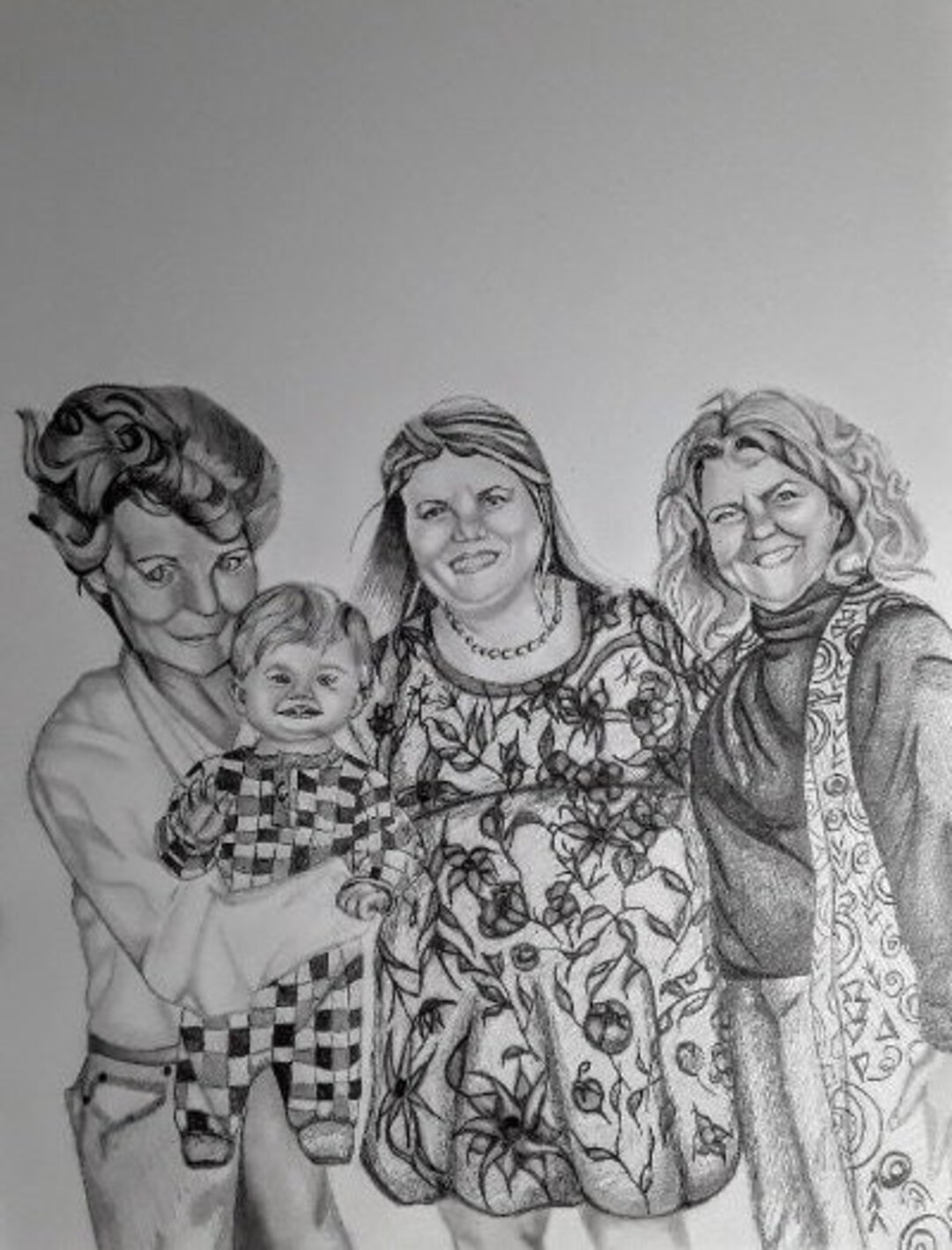 Deceased Loved One to Photo, Hand Drawn Portrait, Family Gift Idea - Etsy