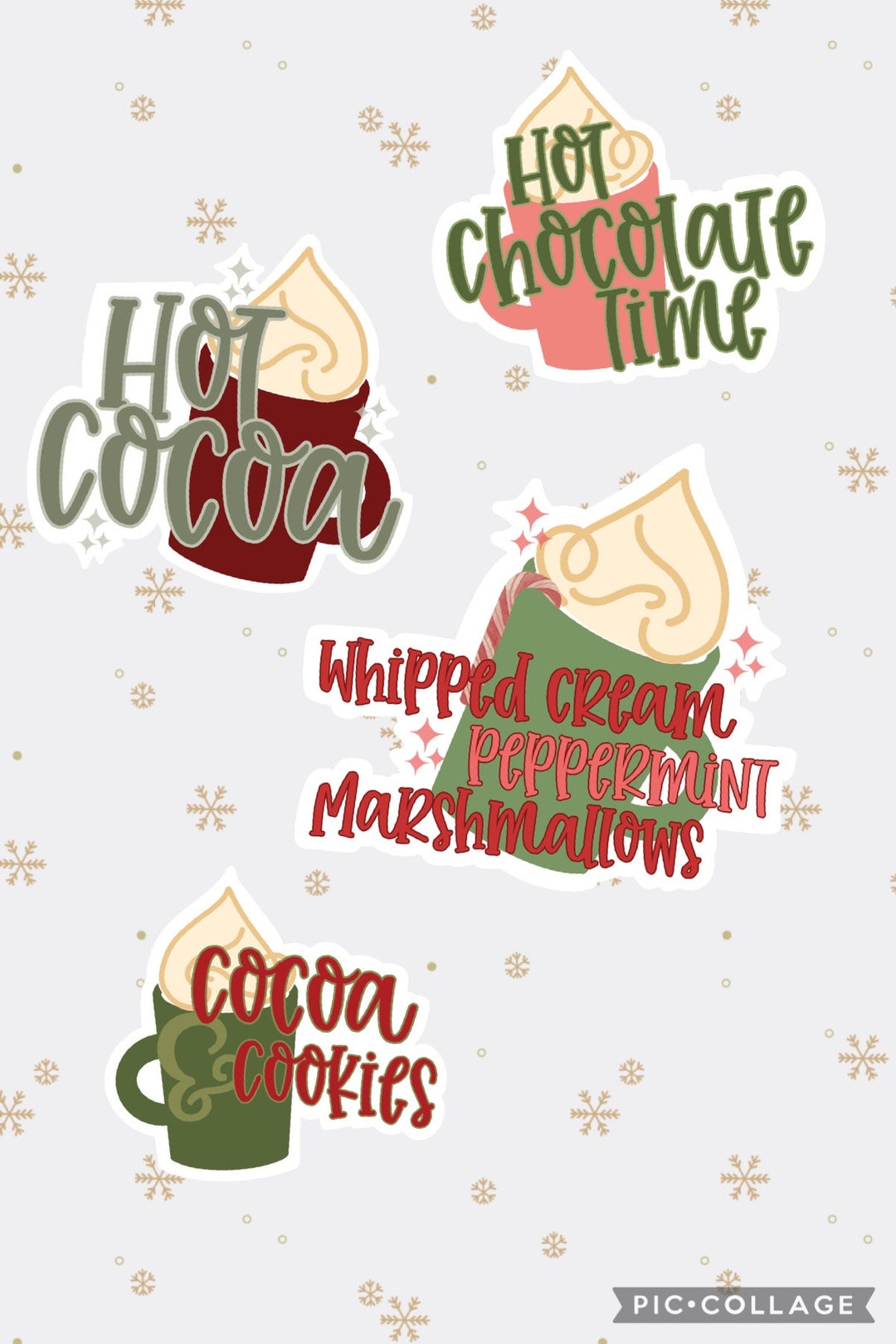 Hot Cocoa Stickers, Set of 4, Paper or Vinyl Stickers, Laptop or ...