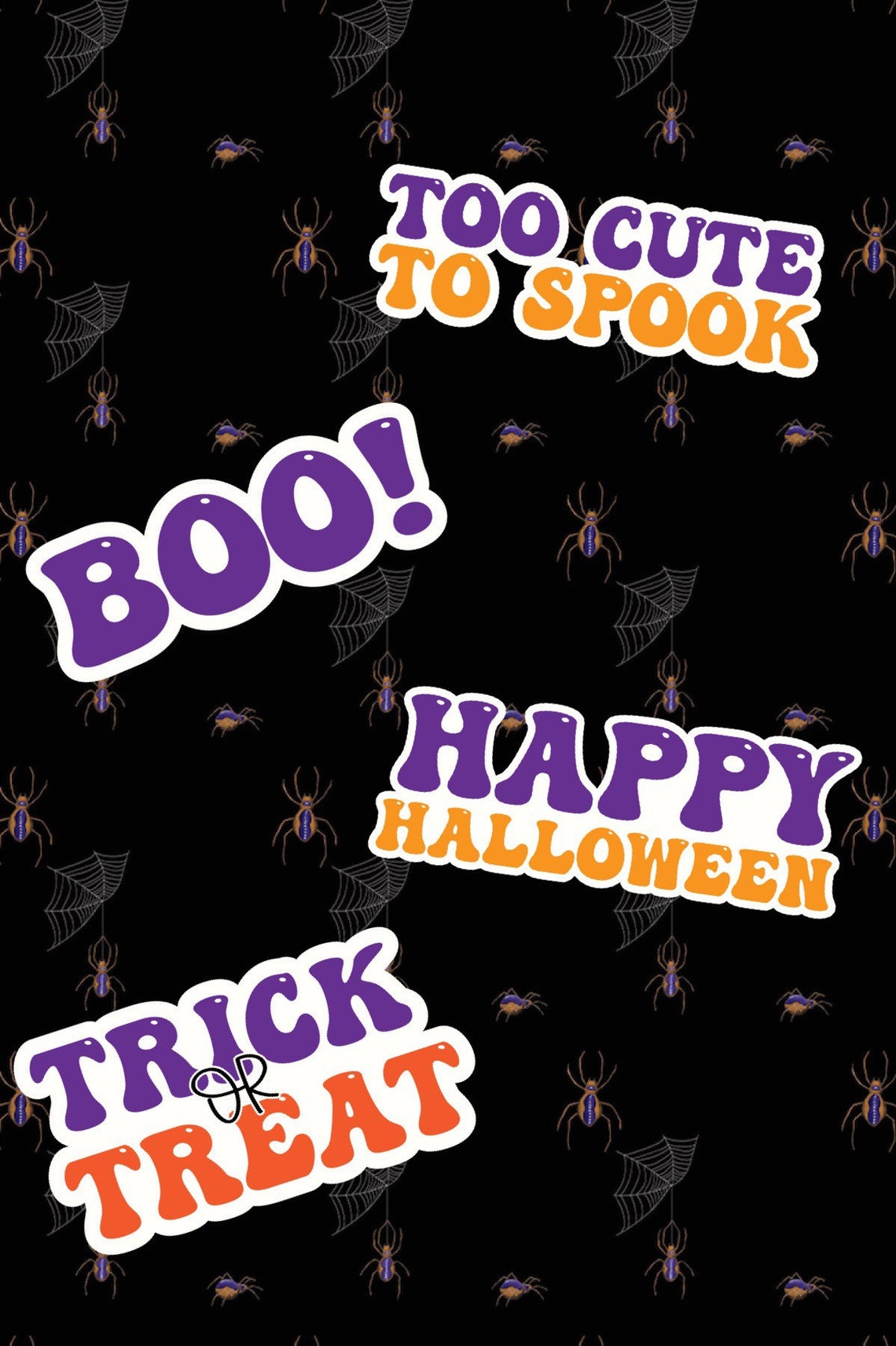 Halloween Stickers Pack, Set of 8, Happy Halloween, Trick or Treat ...