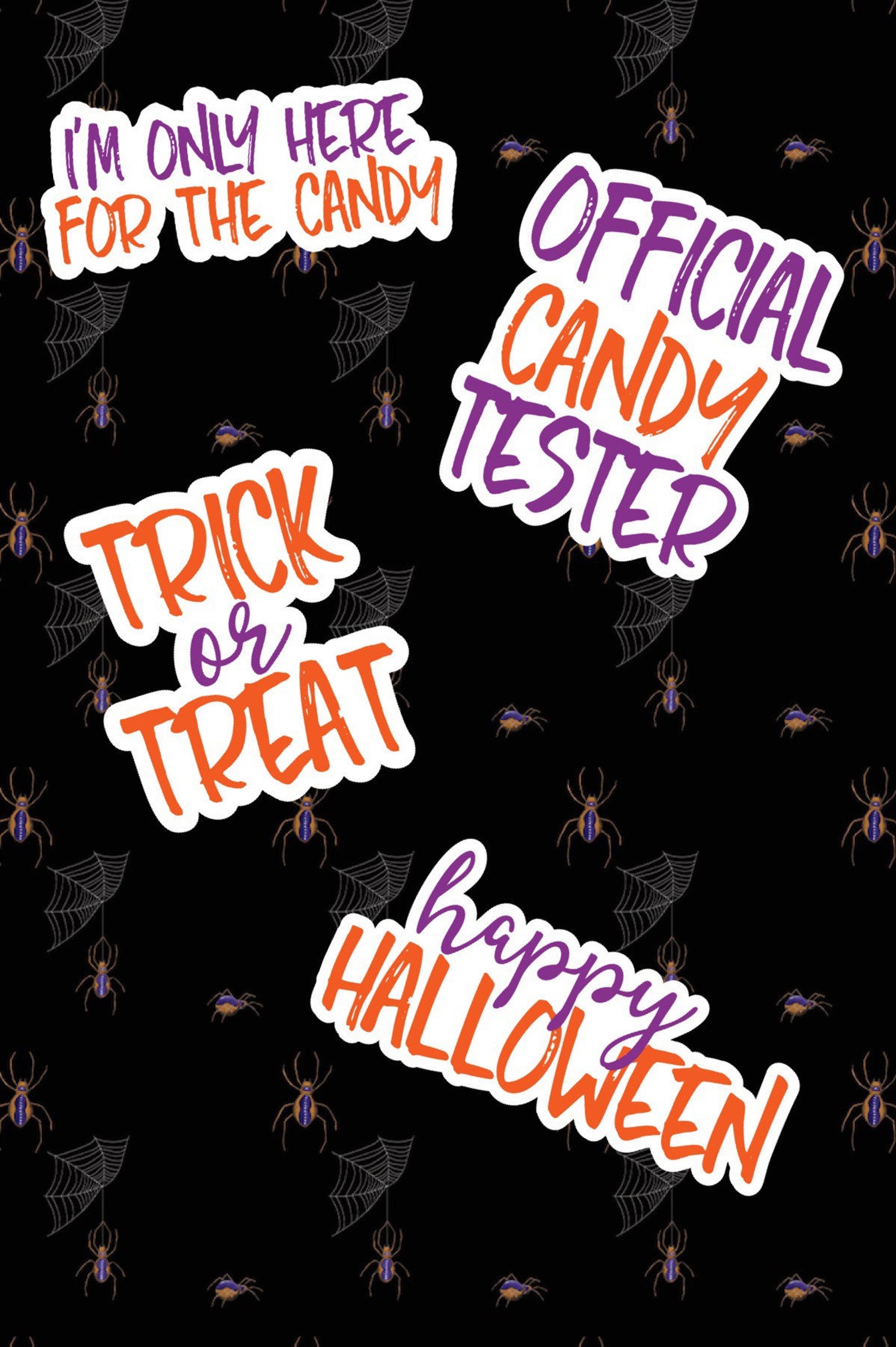 Halloween Stickers Pack, Set of 8, Happy Halloween, Trick or Treat ...