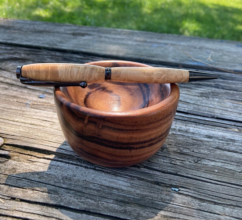 Maple Burl Hand Turned Writing Pen, Wood Gift - Etsy