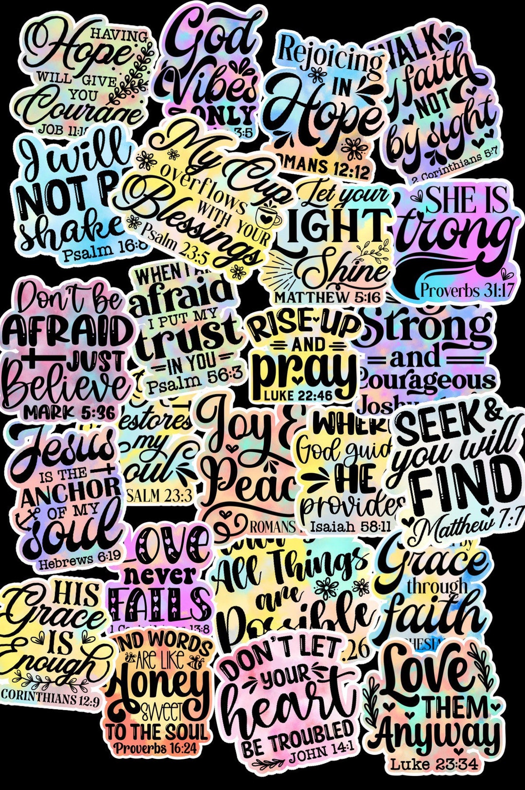 Bible Verse Sticker Pack, Youth Group Assorted, Christian Stickers ...