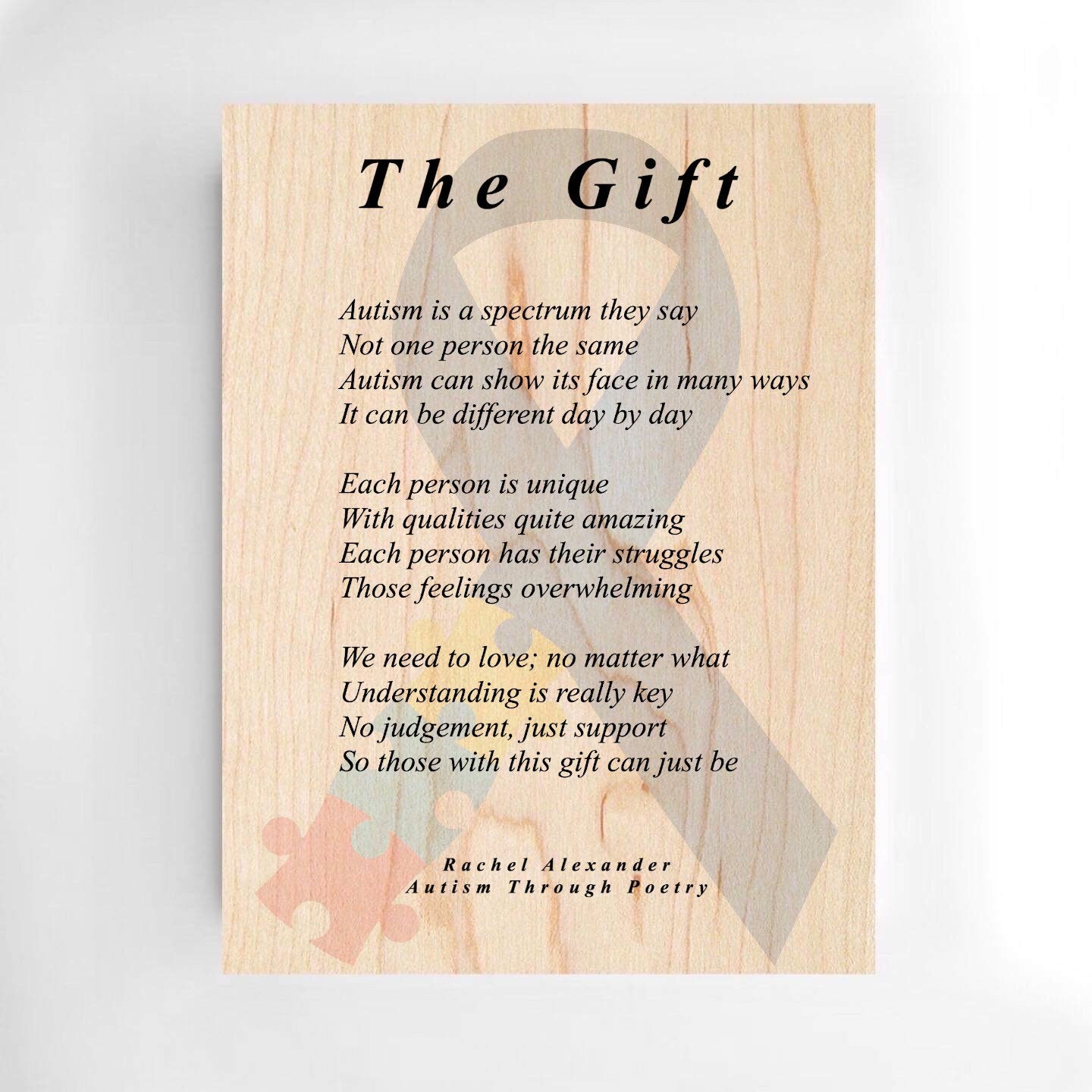 The Gift Poem Autism Gifts Autism Poems Autism Mom Autism - Etsy