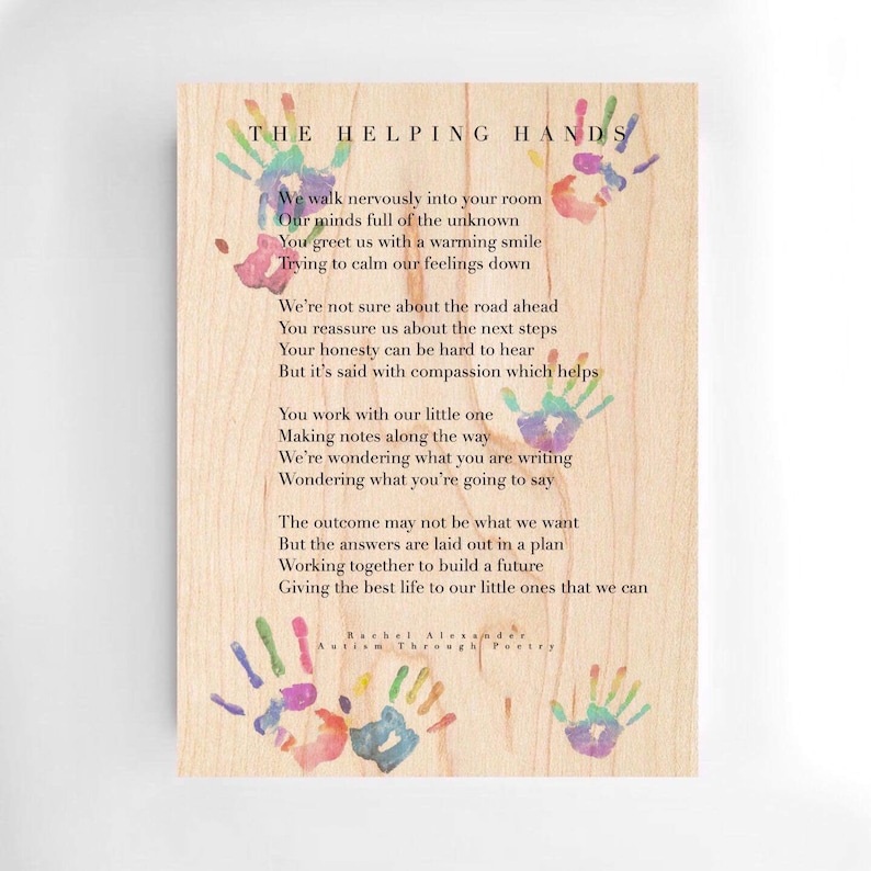 Helping Hands Poem ABA Therapy Gift Gift for Therapist SLP - Etsy