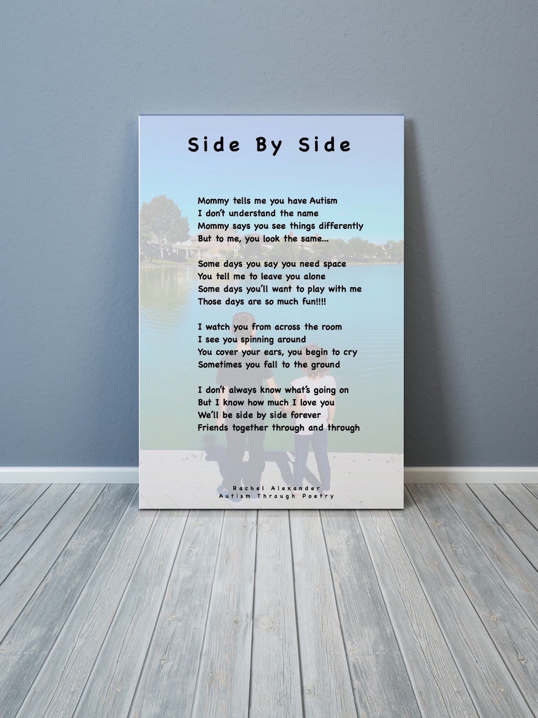 Side by Side Poem Autism Families Autism Gift Siblings of - Etsy