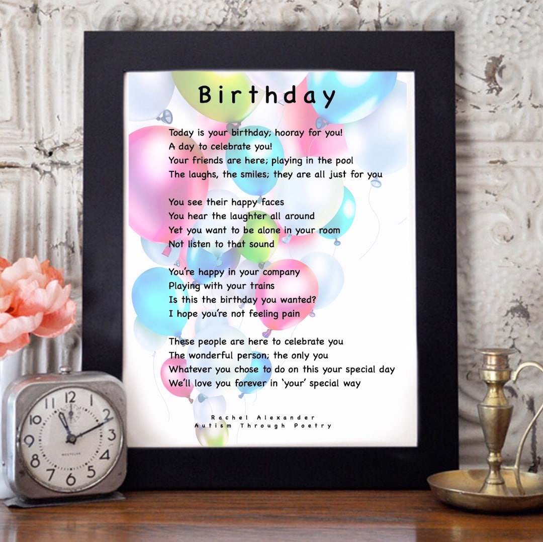 Birthday Poem Autism Acceptance Poetry Autism Autism - Etsy