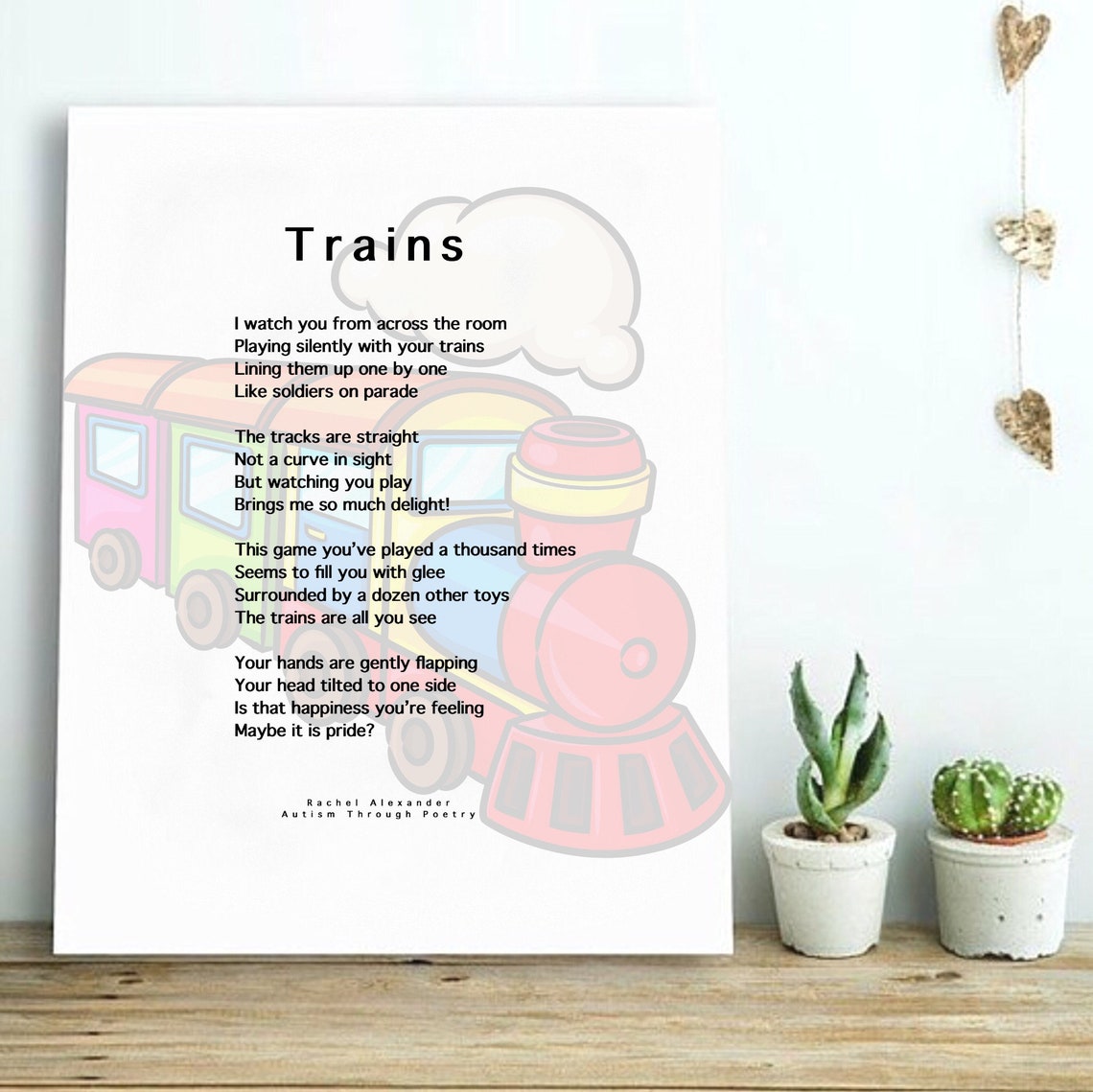 Trains Poem, Autism Poetry, Autism Wall Art, Autism Poem, Autism ...