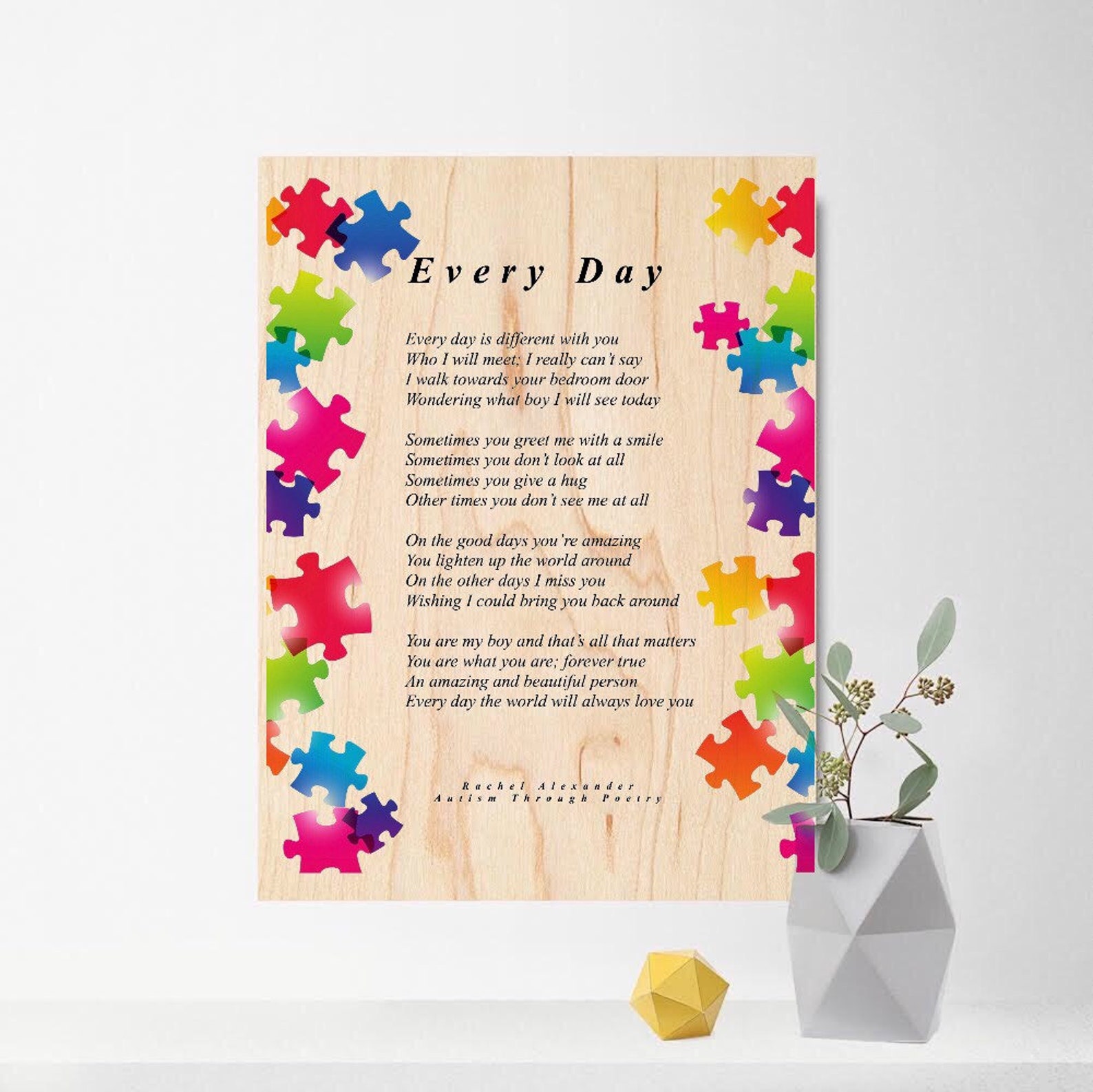 Every Day Poem Autism Acceptance Poetry Autism Autism - Etsy