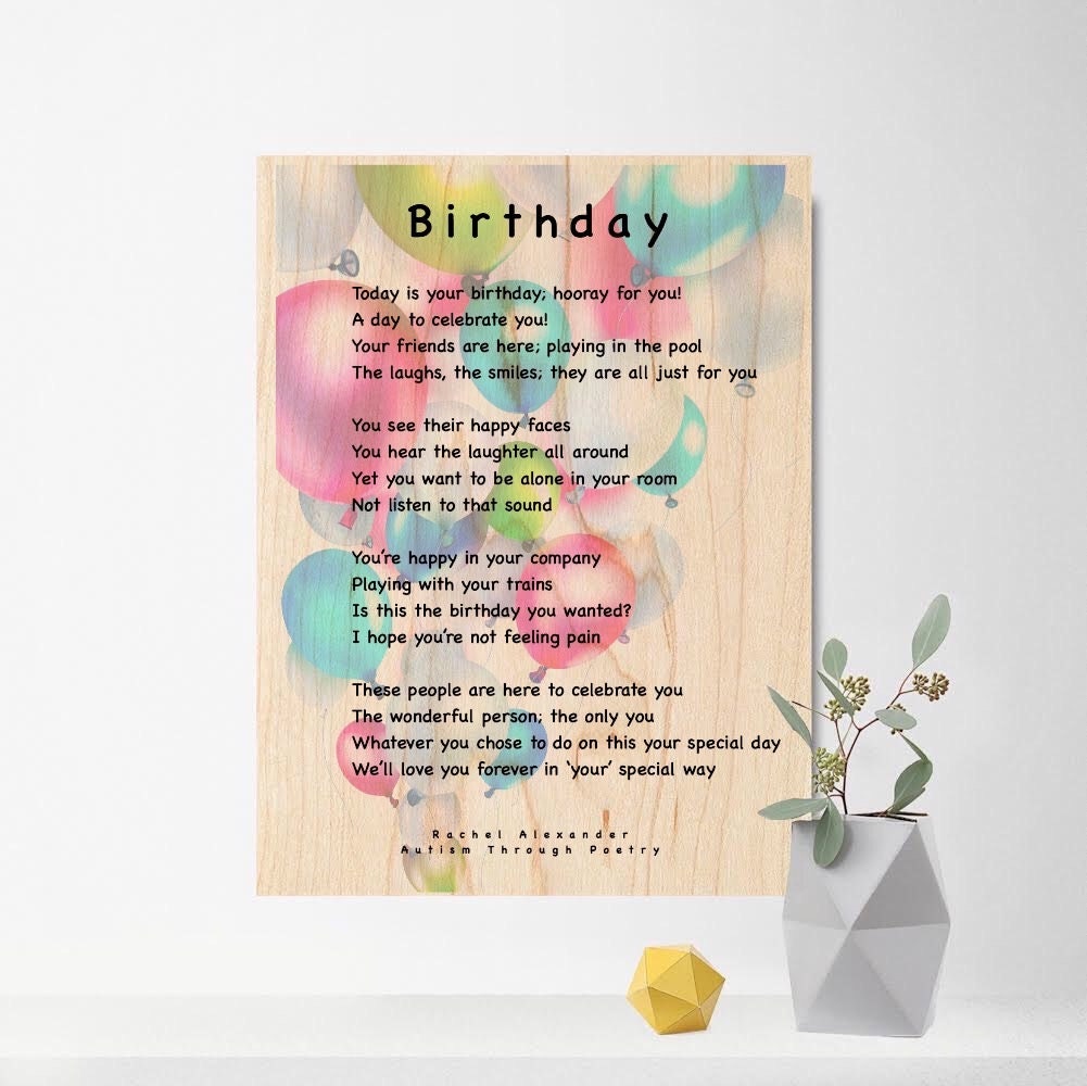 Birthday Poem Autism Acceptance Poetry Autism Autism - Etsy