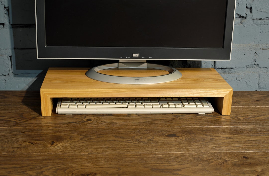 Wood Monitor Stand - Solid Wood Monitor Riser - Monitor Platform - Etsy