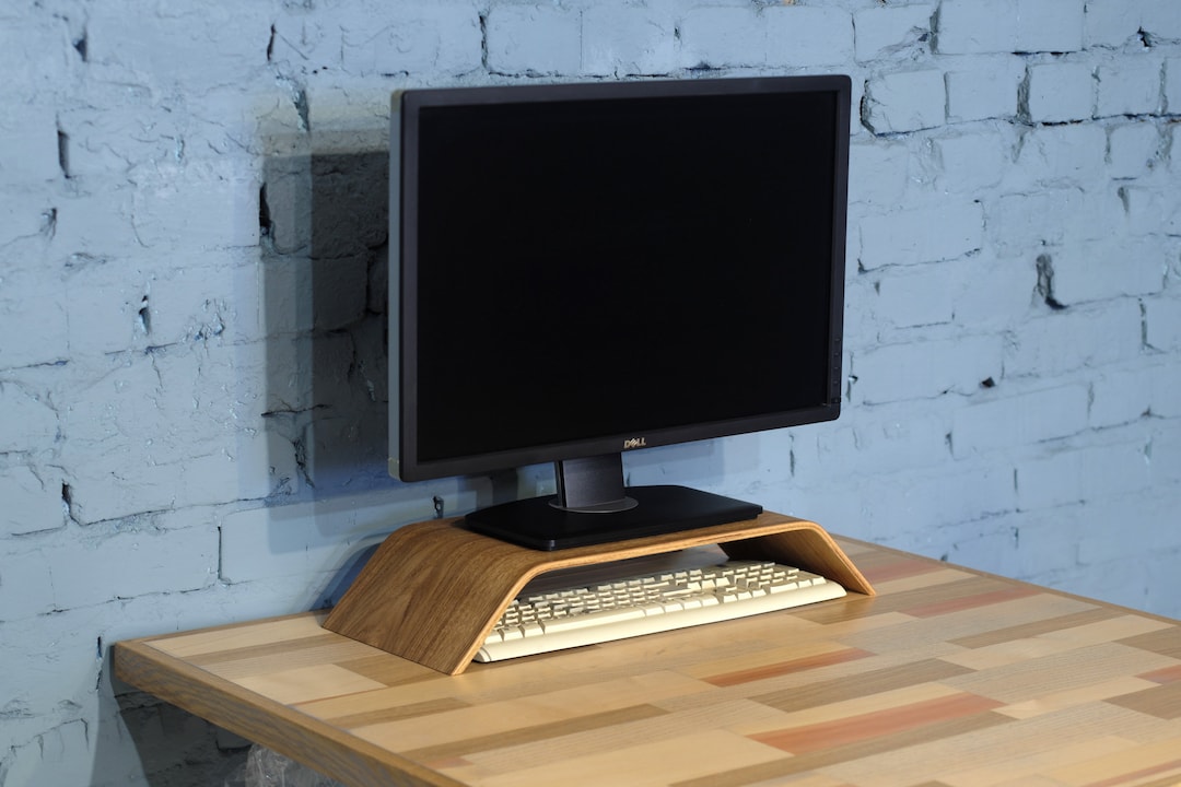 Wood Monitor Stand, Computer Monitor Riser, Curved Monitor Stand , Imac ...