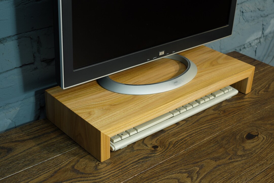 Wood Monitor Stand Solid Wood Monitor Riser Monitor - Etsy