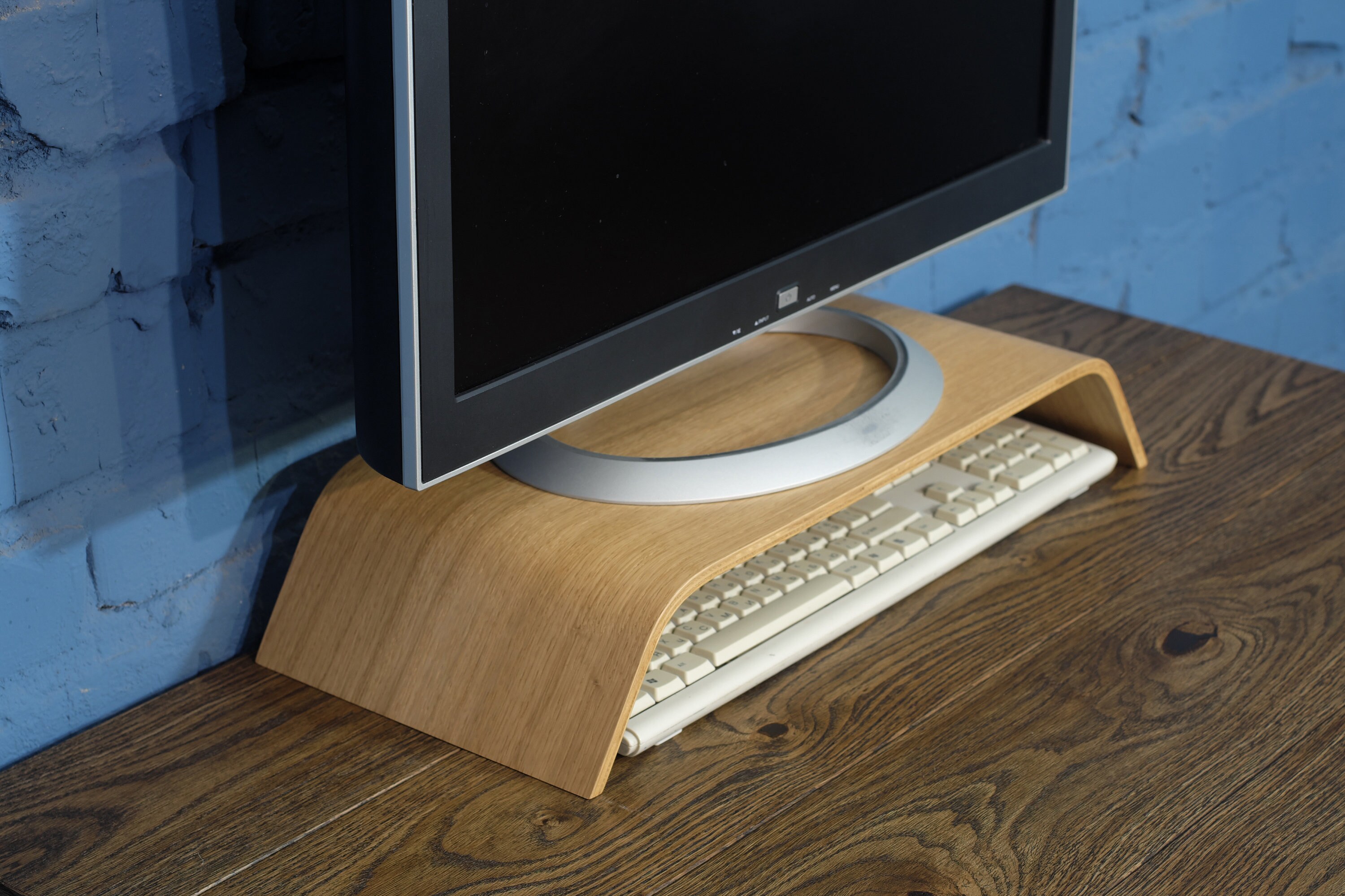 Curved Monitor Stand Computer Monitor Riser Desktop - Etsy