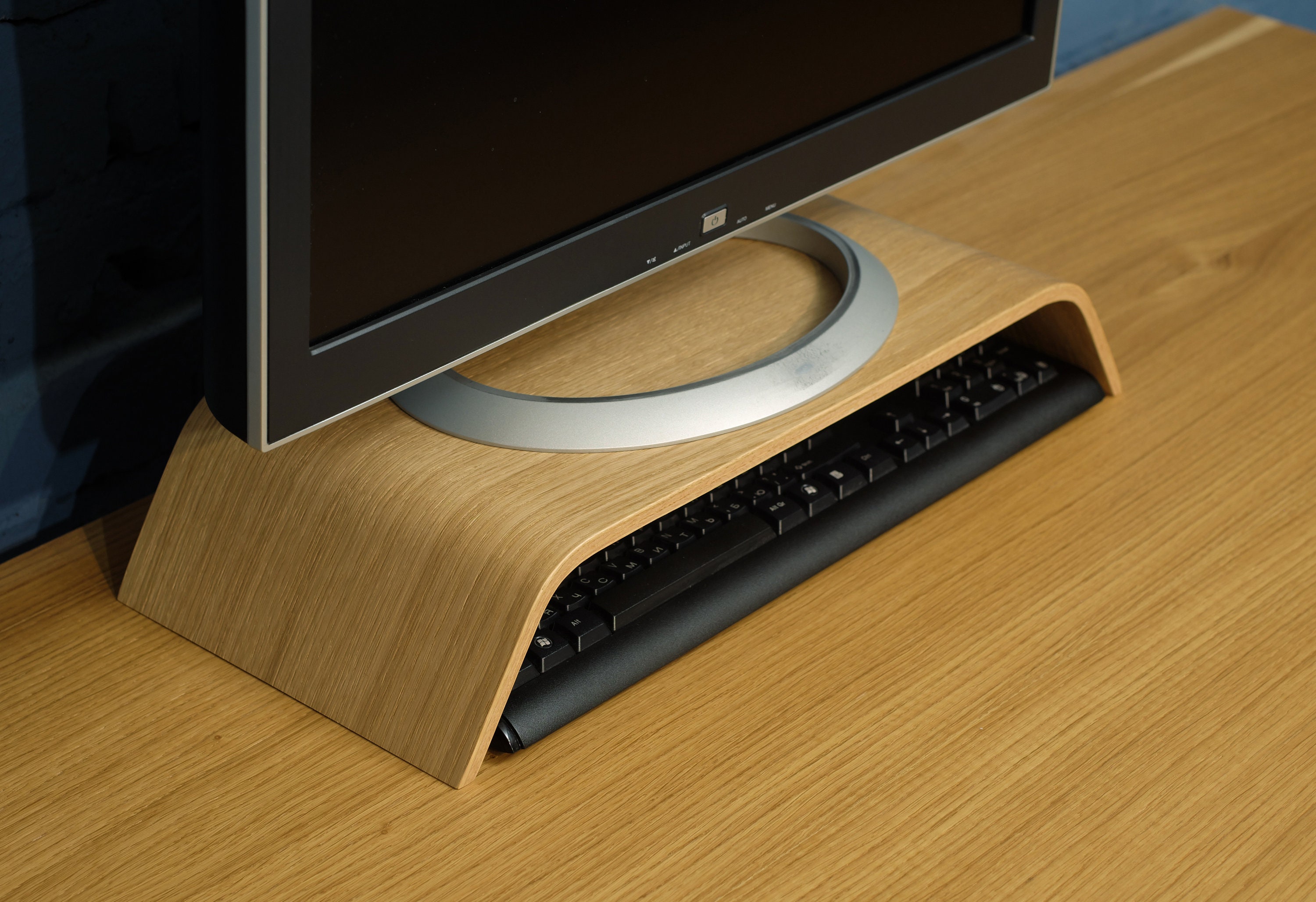 Curved Monitor Stand Computer Monitor Riser Desktop - Etsy