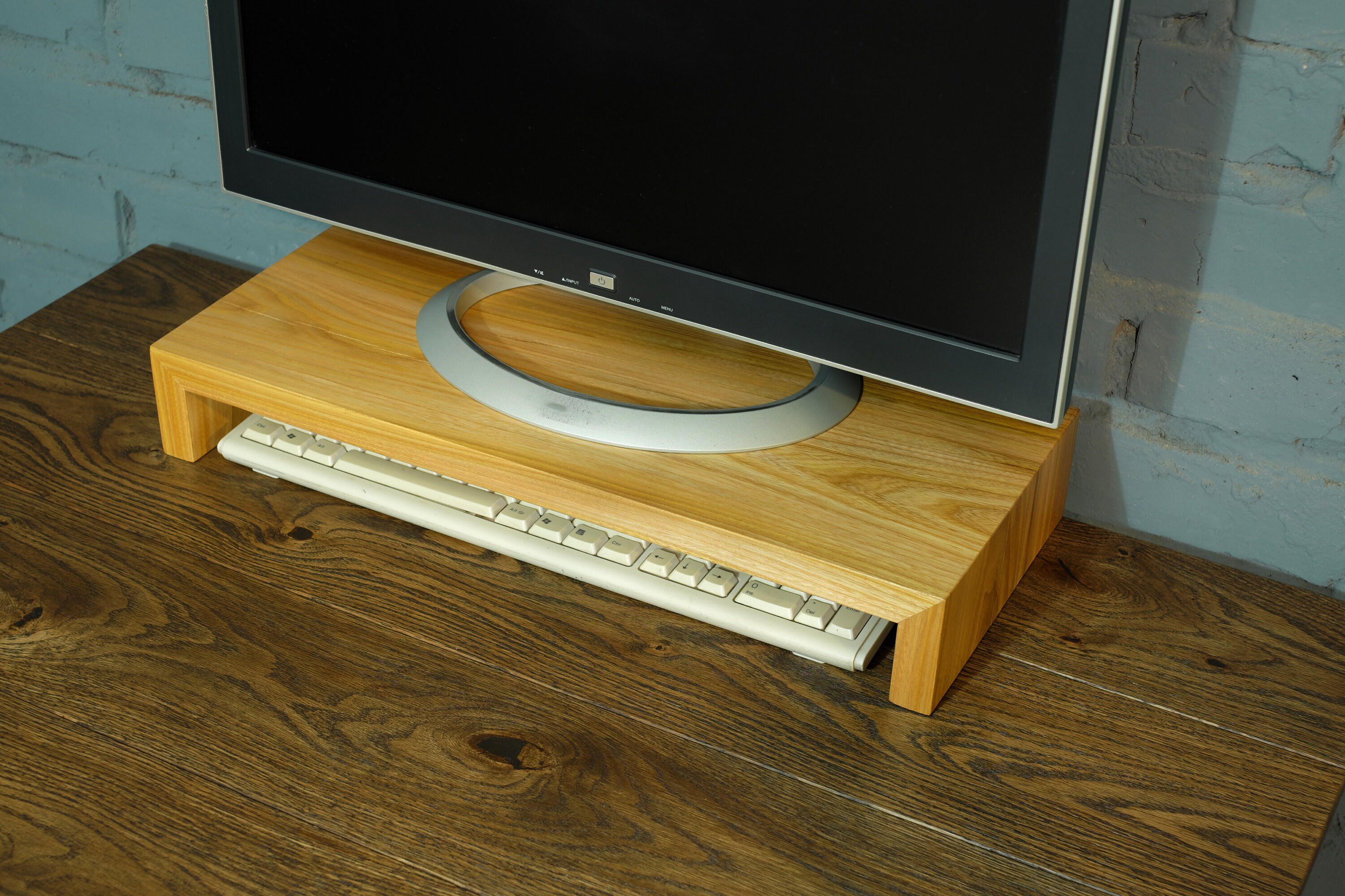 Wood Monitor Stand Solid Wood Monitor Riser Monitor - Etsy
