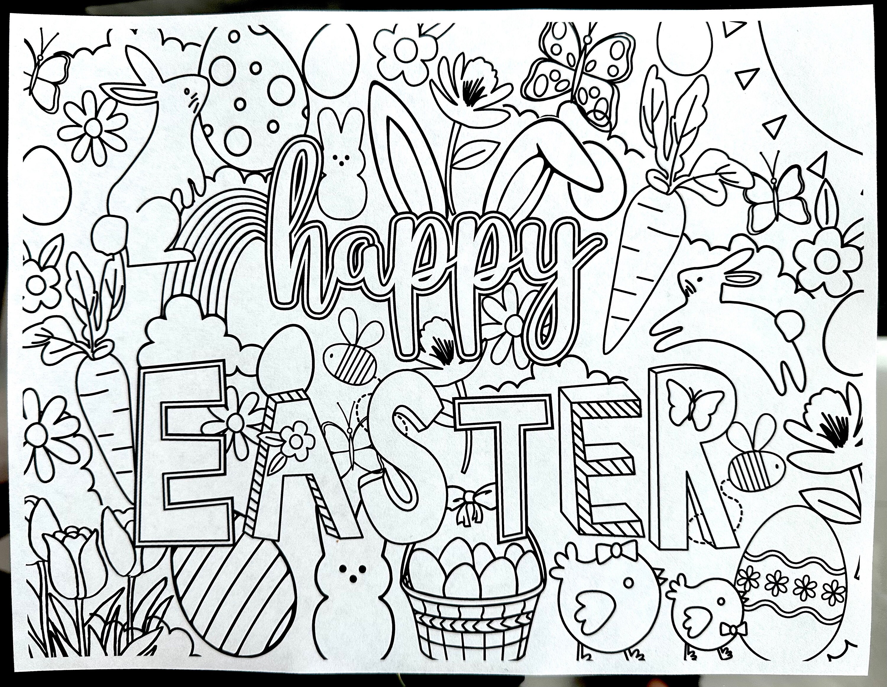 Easter Coloring Page, Coloring Page, Instant Download, Easter Activity ...