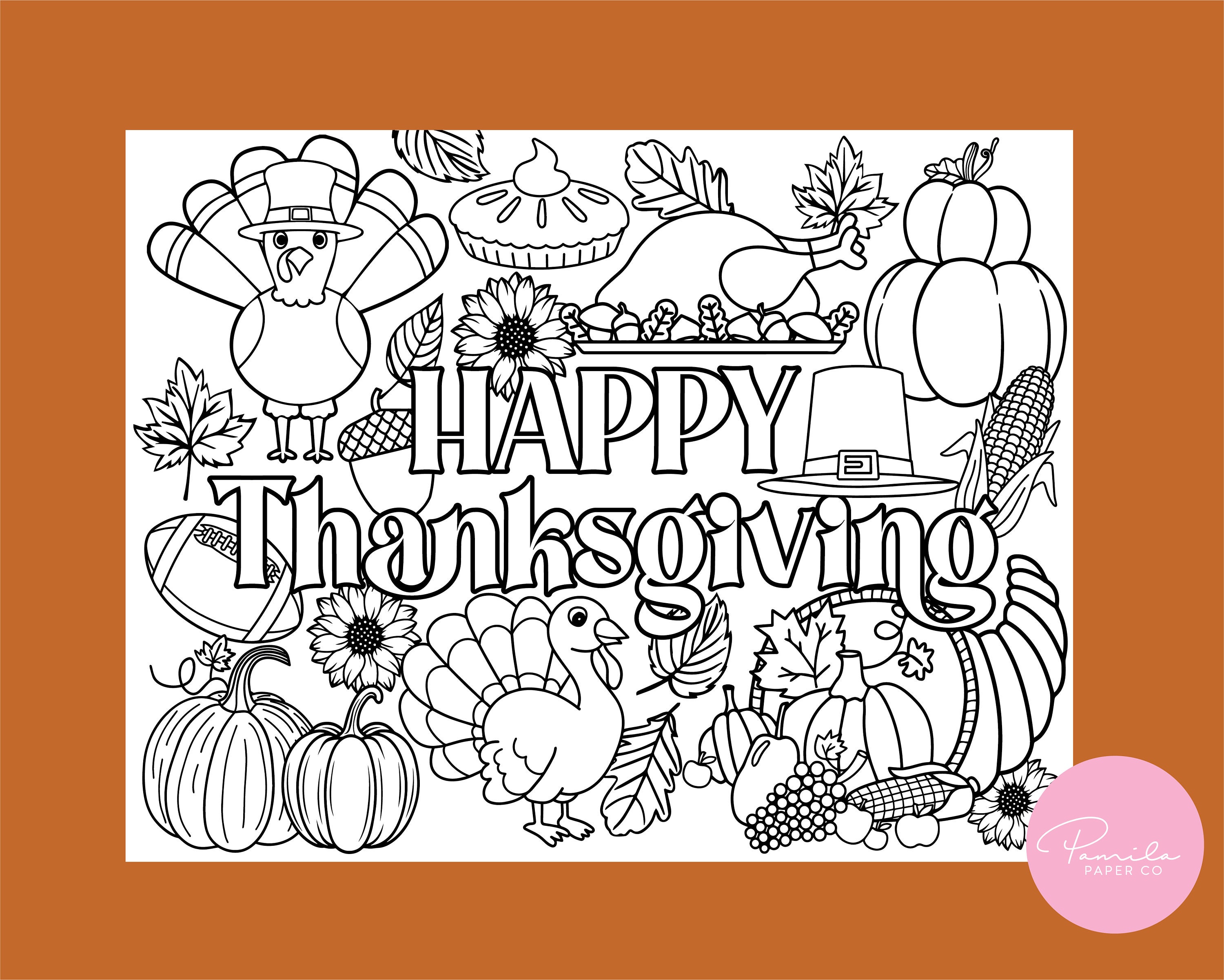 Thanksgiving, Thanksgiving Activity, Color Page, Kids Activity ...