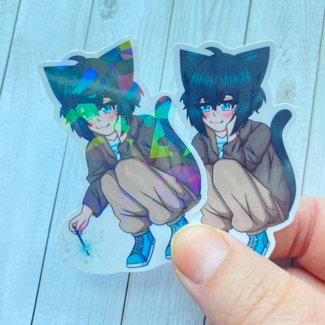 Summer Sparklers Catboy Holographic Vinyl Sticker - Etsy