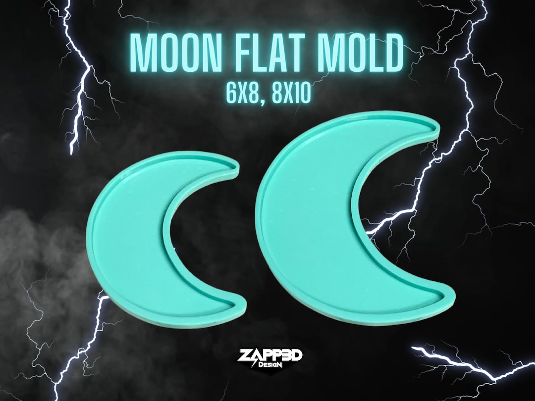 Moon FLAT Mold | 2 Sizes | Flat Molds, Crescent Moon Mold, Spooky Mold ...
