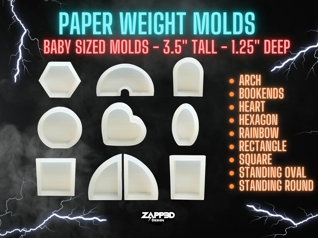 Paper Weight Molds 9 Shapes Baby Arch Molds, Pocket Collection Molds ...