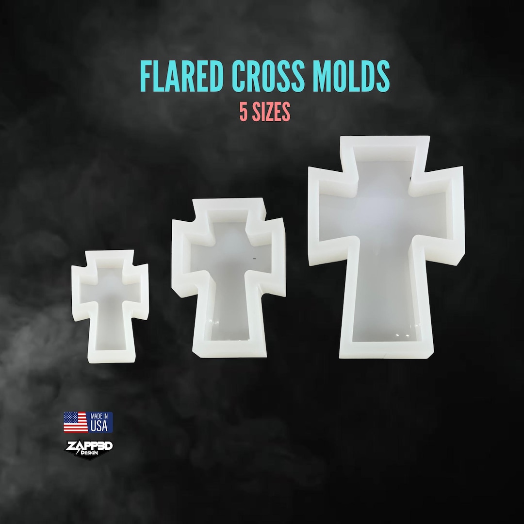 Flared Cross Resin Mold | 5 Sizes | Cross Mold, Memorial Molds, Cross ...