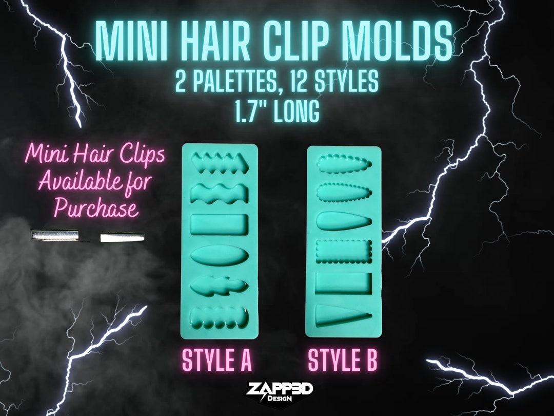 Mini Hair Clip Molds, Hair Clip Molds, Barrette Resin Mold, Resin Hair ...