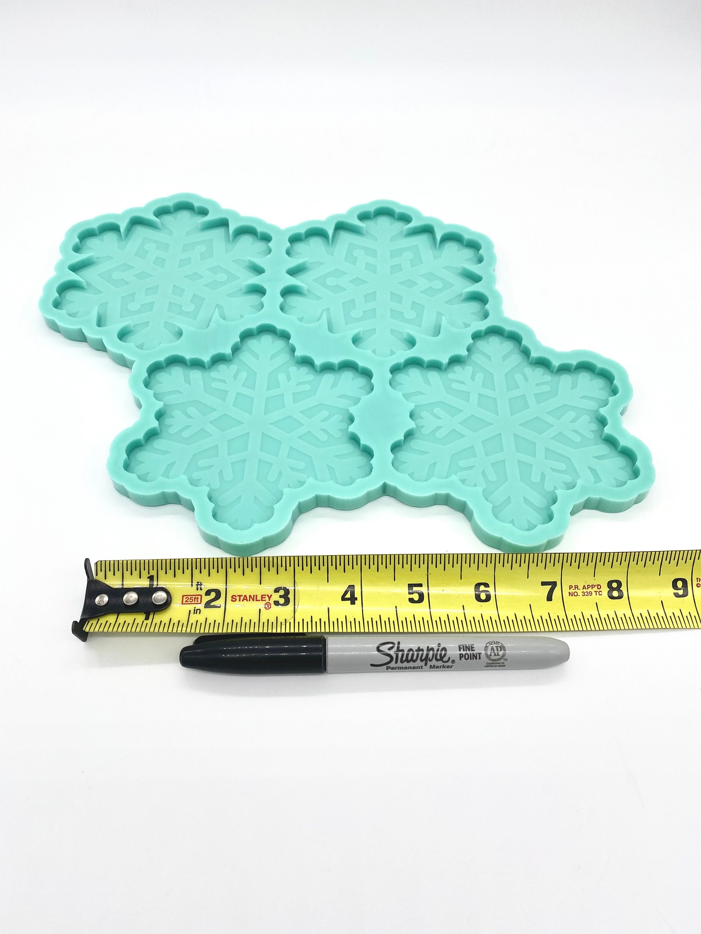 Snowflake Coaster Mold Coaster Set Mold Coasters With Holder - Etsy