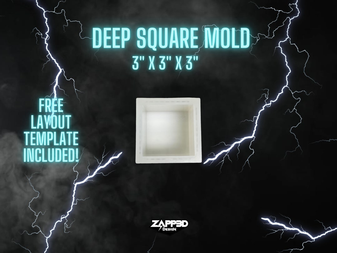 Deep Square Mold 3x3x3 ULTRA QUALITY Deep Resin Mold, Floral ...