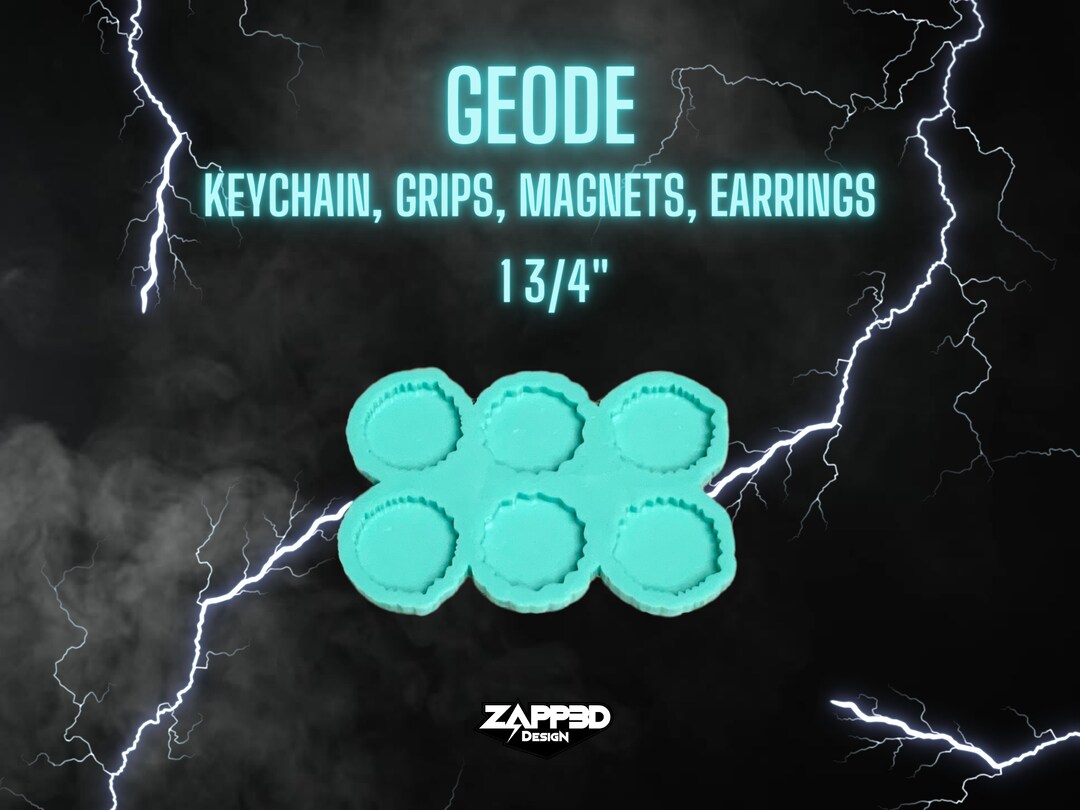 Geode Grip Mold, Geode Keychain Mold, Magnet Mold, Earring Mold - Set ...