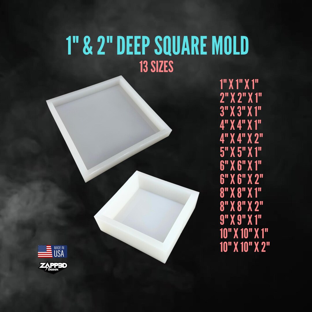 1" & 2" Deep Square Molds | 13 Sizes | Deep Resin Mold, Floral ...
