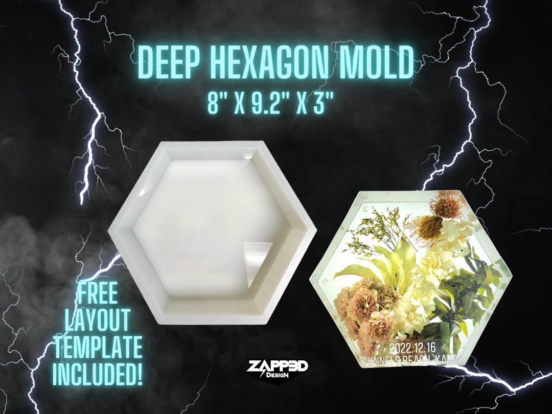 Hexagon Silicone Mold 8x 9x3 Deep ULTRA Quality Deep Silicone Mold for ...