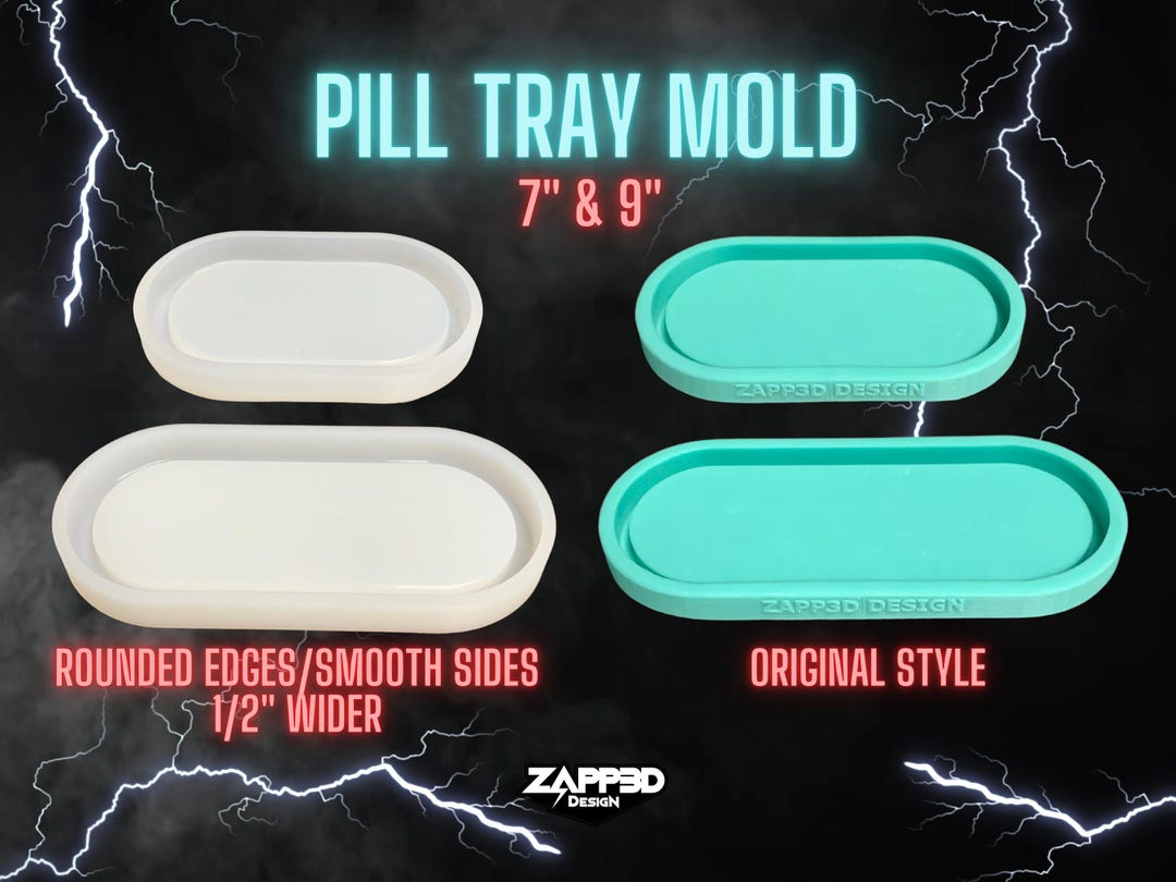 Pill Tray Mold | Sizes - 7", 9" | Oval Tray Mold, Pill Mold, Pill Tray ...