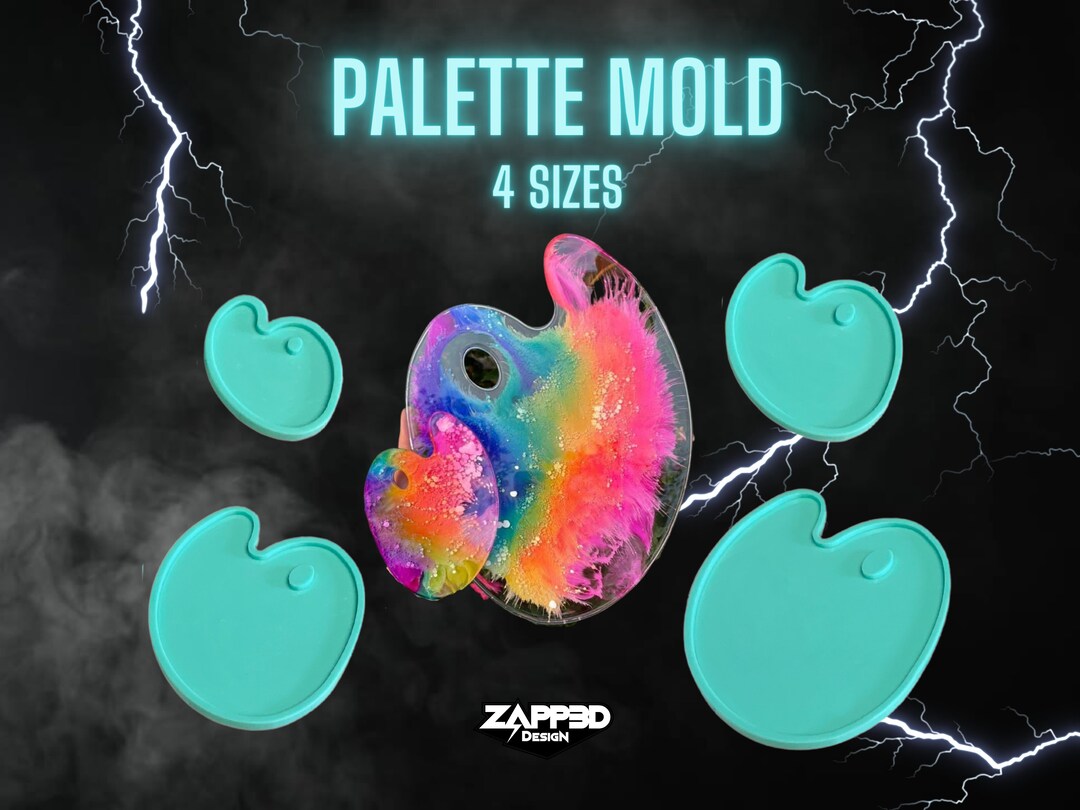 Palette Mold | 4 Sizes | Artist Palette Mold for Resin, Pallette Mold ...