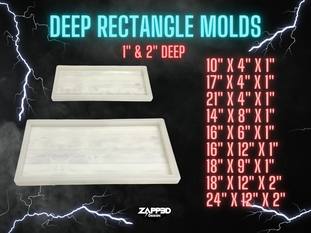 Deep Rectangle Mold ULTRA QUALITY Deep Resin Mold Floral - Etsy
