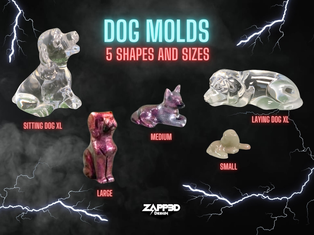 Dog Mold for Resin, 3D Resin Molds, Dog Molds, Animal Mold, Puppy Mold ...