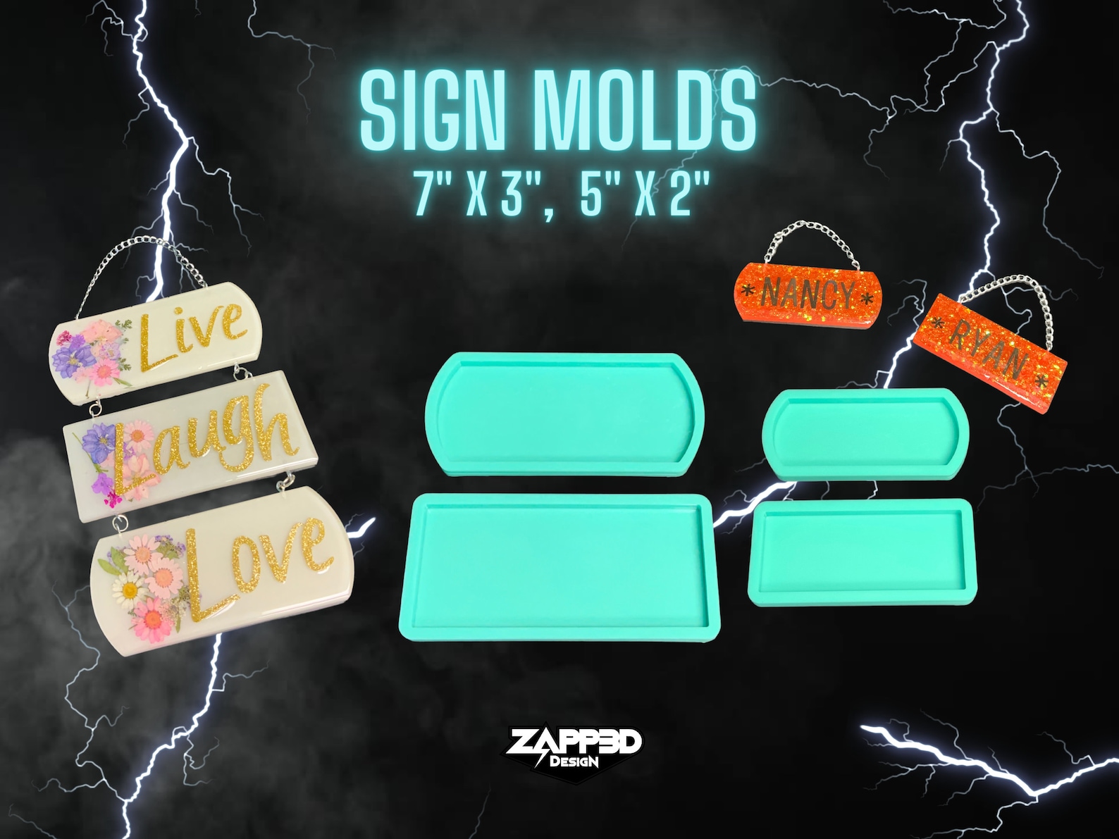 Sign Molds for Resin, Wall Hanging Mold, Hanging Sign Mold, Flat Mold ...