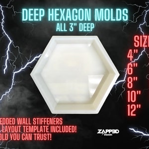 Hexagon Silicone Mold 9 SIZES ULTRA Quality Deep Silicone Mold for ...