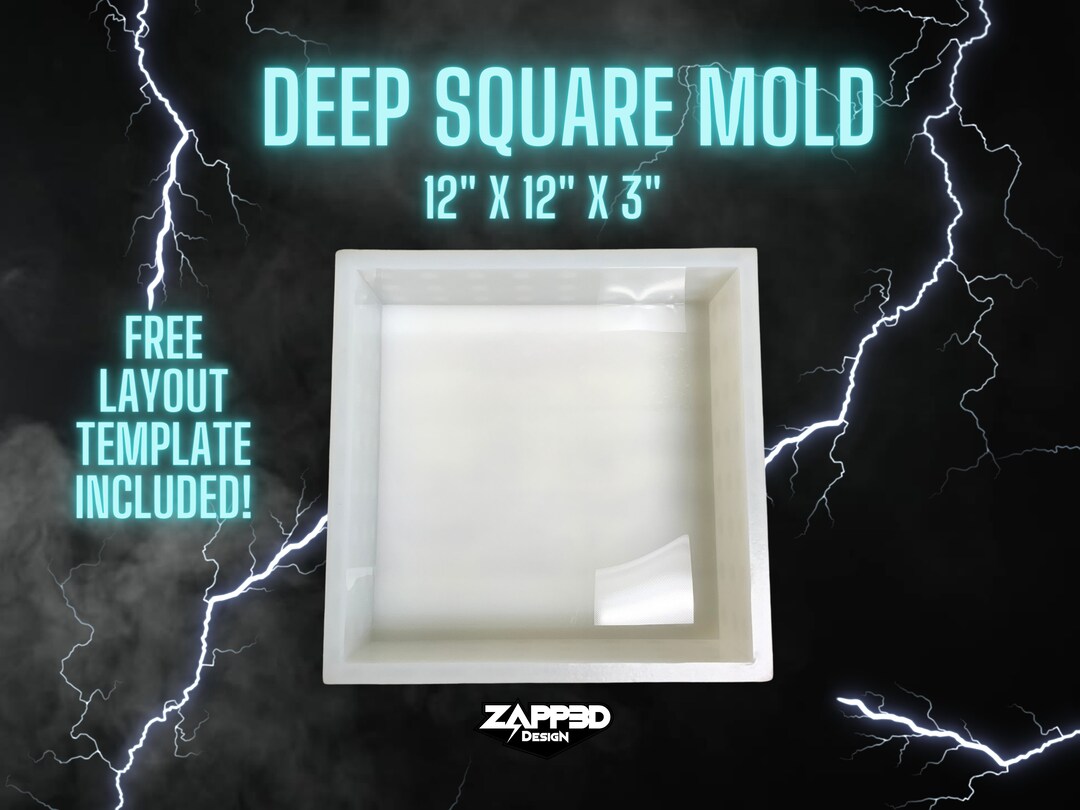 Deep Square Silicone Mold 12x12x 3 ULTRA Quality Deep Silicone Mold for ...