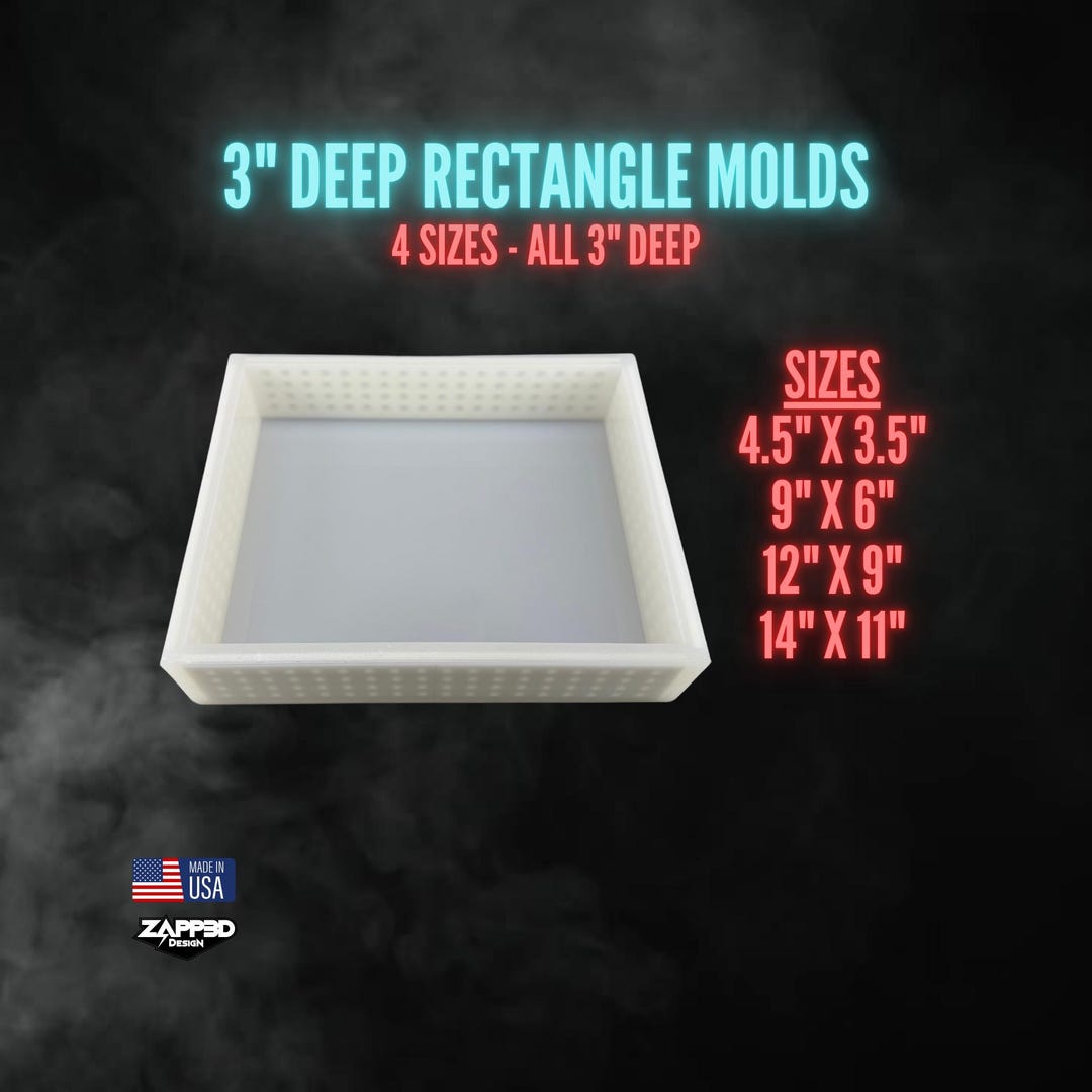 Deep Rectangle Mold | 4 Sizes | Deep Silicone Mold for Resin, Flower ...