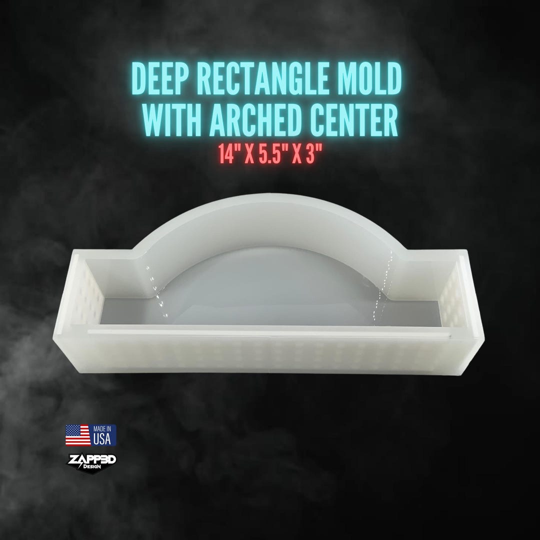 Deep Rectangle Silicone Mold With Arched Center | 14" X 5.5" X 3 ...