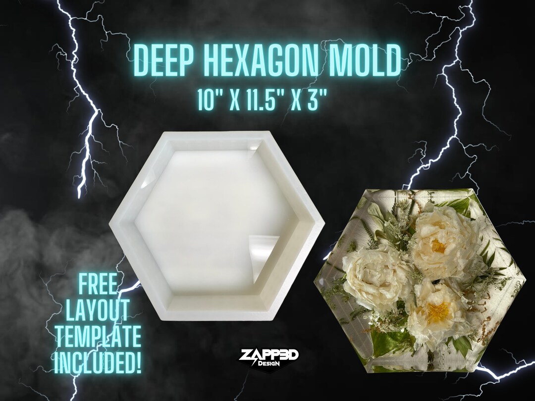 Hexagon Silicone Mold 10x 11x3 Deep ULTRA Quality Deep Silicone Mold ...